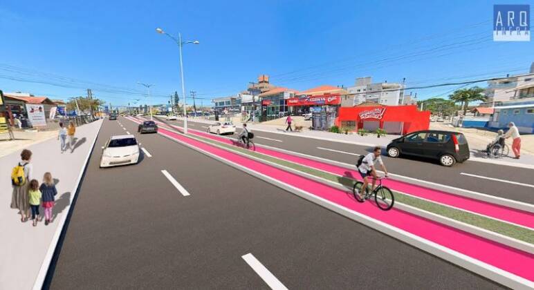 Saiba como ficará a SC-403 com a implantação de ciclovia central ...